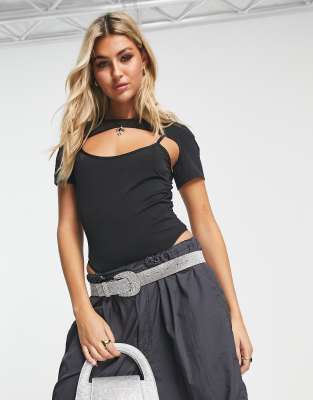 COLLUSION bolero bodysuit in black | ASOS