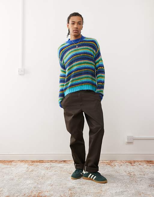 COLLUSION brushed oversized crew neck sweater in green COLLUSION brushed oversized crew neck sweater in green