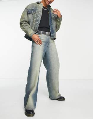 COLLUSION cargo jeans in yellow wash - part of a set | ASOS