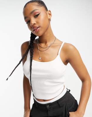 COLLUSION crop cami top in white | ASOS