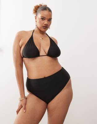 COLLUSION Curve – Mix and Match – Triangel-Bikinioberteil und Bikinihose in Schwarz | ASOS