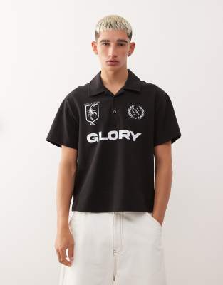 COLLUSION football polo in black | ASOS