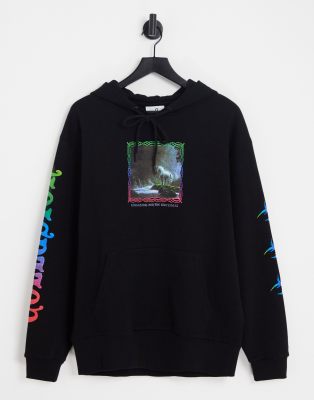 COLLUSION hoodie with fantasy print in black | ASOS