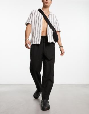COLLUSION linen beach pants in black | ASOS