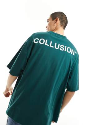 COLLUSION logo printed t-shirt in green | ASOS