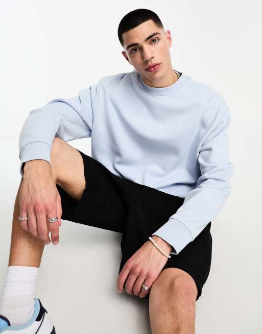 Collusion Logo Sweatshirt In Light Blue Asos