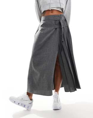 COLLUSION maxi kilt skirt in gray | ASOS