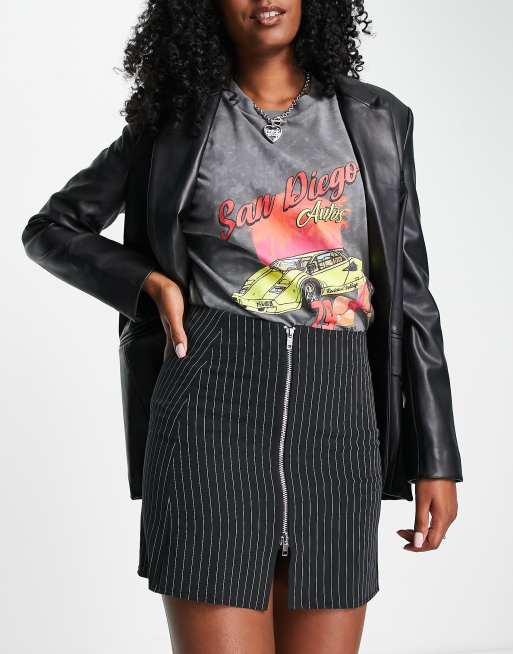 COLLUSION - Mini-jupe zippée à fines rayures | ASOS