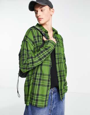 COLLUSION oversized check shirt in green | ASOS