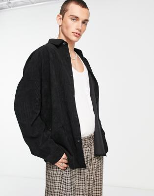 COLLUSION oversized cord shirt in black | ASOS