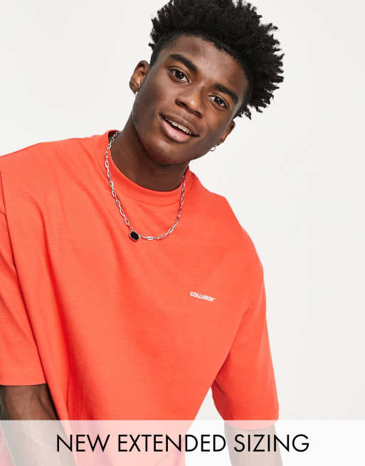 COLLUSION oversized logo t-shirt in red | ASOS