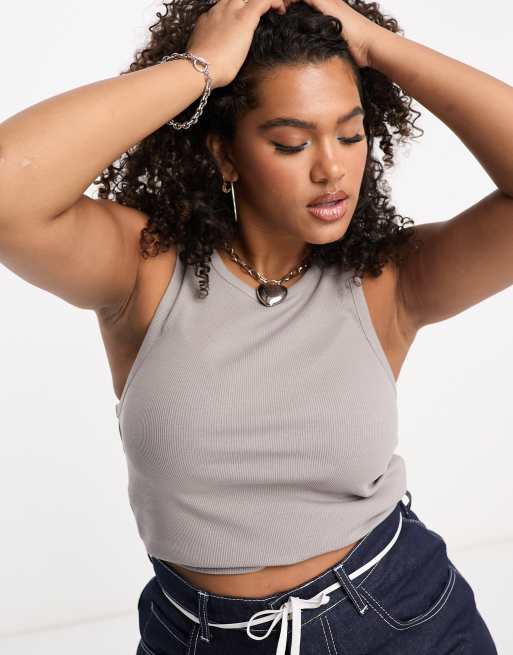 COLLUSION Plus rib tank top in ecru | ASOS