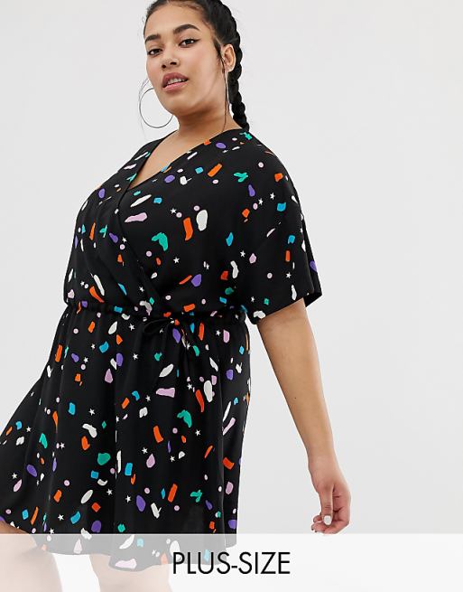 COLLUSION Plus ruched wrap dress in print | ASOS COLLUSION Plus ruched wrap dress in print | ASOS