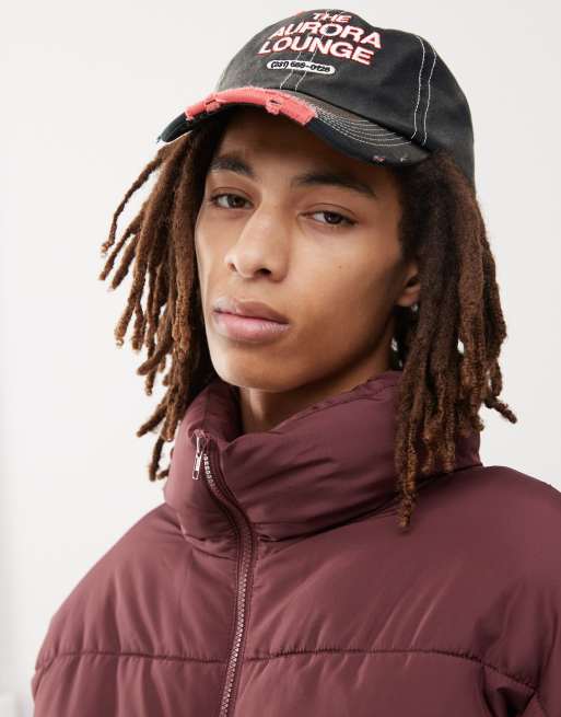 COLLUSION Puffer Jacket in Burgundy | ASOS