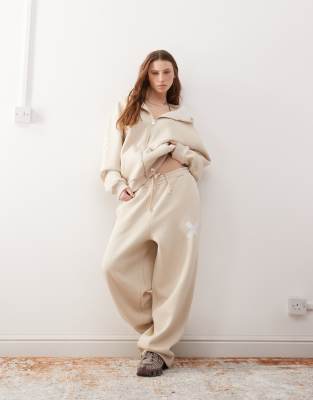 COLLUSION relaxed trackies in oatmeal marl (part of a set) | ASOS