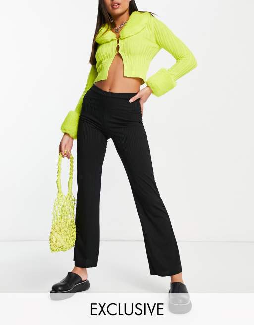 COLLUSION rib flares in black | ASOS