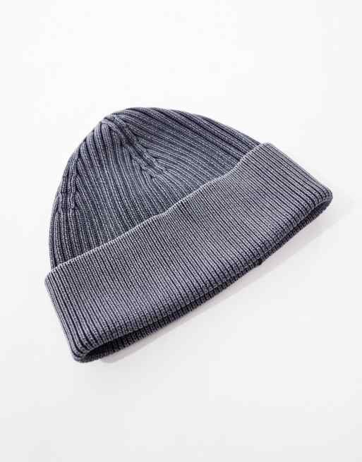COLLUSION ribbed washed beanie in navy | ASOS