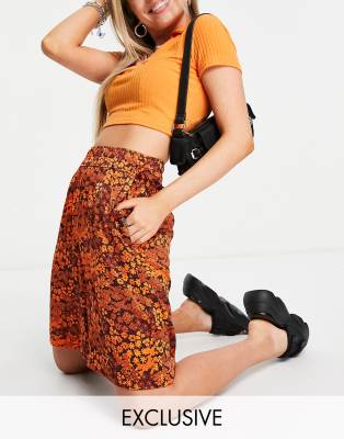 COLLUSION - Short à motif floral - Orange | ASOS
