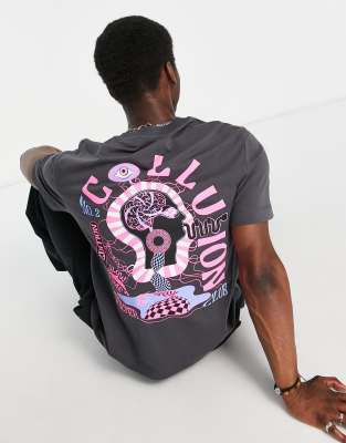 COLLUSION t-shirt with brain print in charcoal | ASOS