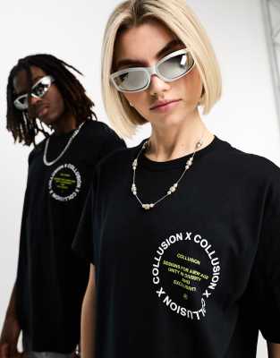 COLLUSION Unisex branded t-shirt in black | ASOS