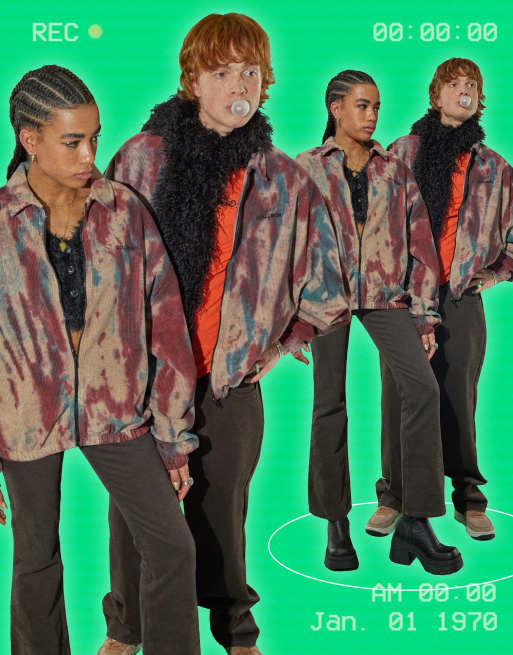Collusion Unisex Cord Jacket In Tie Dye Asos