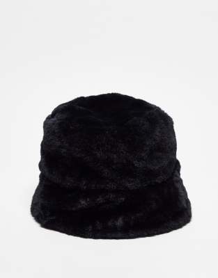 COLLUSION Unisex faux fur bucket hat in black | ASOS