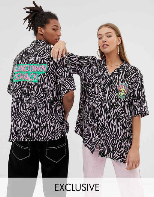 Collusion Unisex Hemd Mit Reverskragen Und Tigerprint Asos