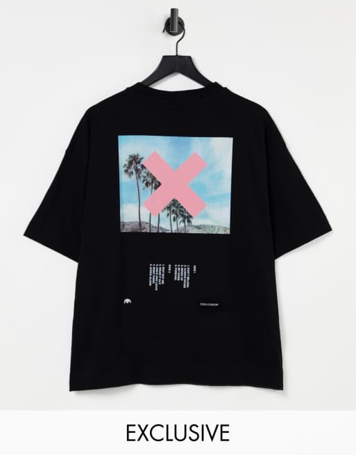 Collusion Unisex Oversized T Shirt With Print In Black Asos