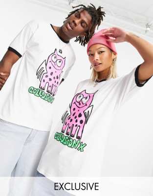 COLLUSION Unisex slim fit ringer t-shirt with dragon print | ASOS
