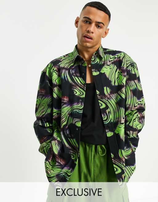 Collusion Veste Chemise Oversize à Imprimé Graphique Noir Asos