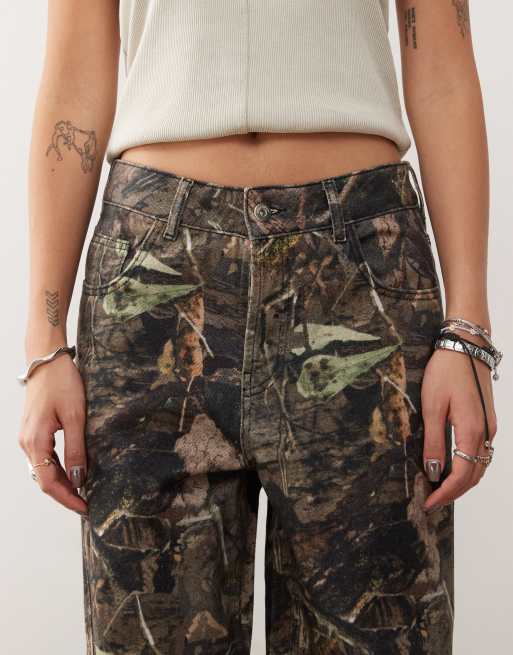 COLLUSION x002 baggy jeans in tree camo print | ASOS