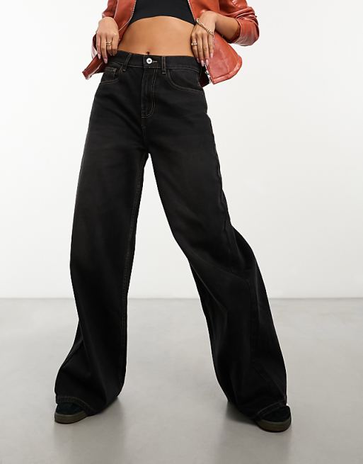 COLLUSION X003 wide leg jeans in washed black | ASOS COLLUSION X003 wide leg jeans in washed black | ASOS