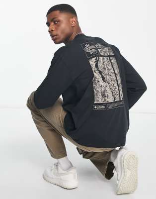 Columbia CSC Alpine Way relaxed fit long sleeve map back print T-shirt ...