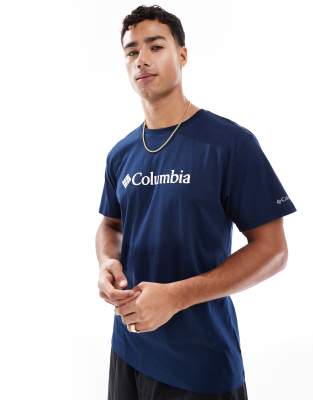 Columbia Csc basic logo short sleeve in blue | ASOS