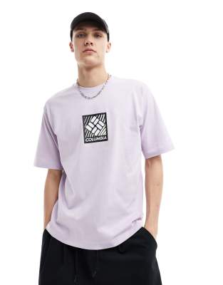 Columbia Reventure box logo t-shirt in lilac | ASOS
