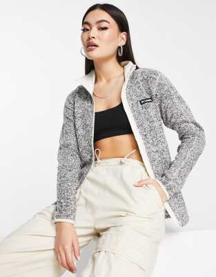Columbia Sweater Weather zip up knit fleece in cream | ASOS