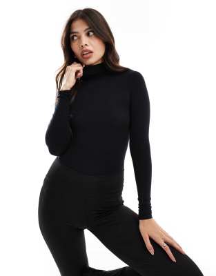 Commando Ballet mockneck longsleeve bodysuit black in black | ASOS