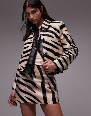 Conjunto con estampado de cebra y acabado de piel efecto potro de Mango ...