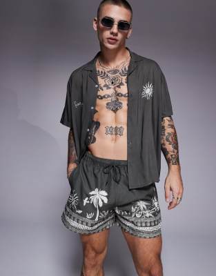 Conjunto verde con estampado gráfico veraniego de ASOS DESIGN | ASOS