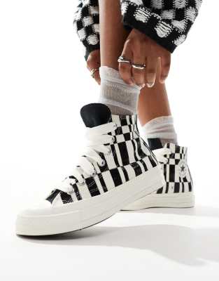 Converse – Chuck 70 Hi – Sneaker mit schwarz-weißem Schachbrettmuster ...