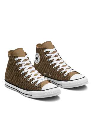 Converse Chuck Taylor All Star Hi herringbone sneakers in sand dune ...