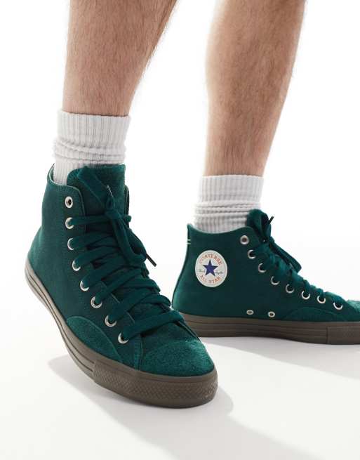 Converse Chuck Taylor All Star Hi sneakers with gum sole in dark green ...
