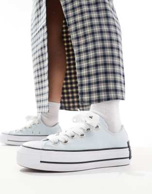 Converse Chuck Taylor All Star Lift Sketch platform sneakers in blue | ASOS