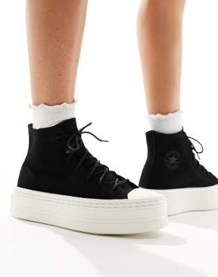Converse Chuck Taylor All Star Modern Lift Hi Sneakers In Black | ModeSens