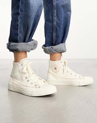 Converse Chuck Taylor All Star trainers in off white patchwork | ASOS