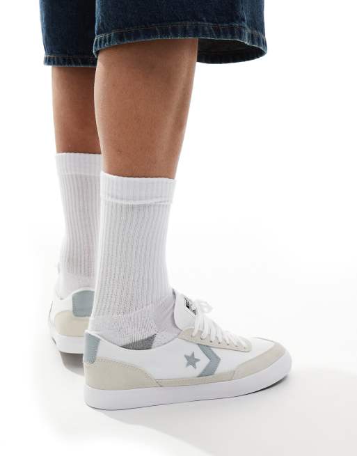 Converse Net Star Classic canvas Ox trainers in white and grey | ASOS
