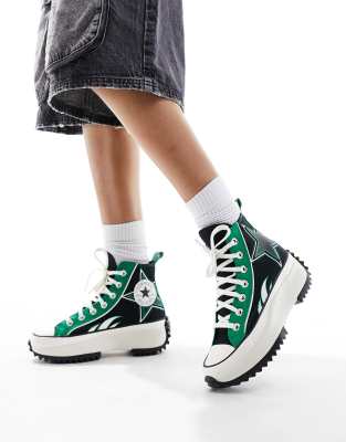 Converse - Run Star Hike Hi Moto - Baskets montantes - Noir/vert | ASOS