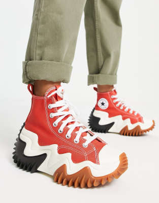 Converse - Run Star Motion Hi - Sneakers con suola platform arancioni ...