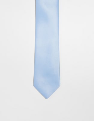 Corbata azul pastel de satén liso de ASOS DESIGN | ASOS