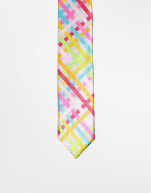 Corbata multicolor a cuadros de Bolongaro Trevor | ASOS